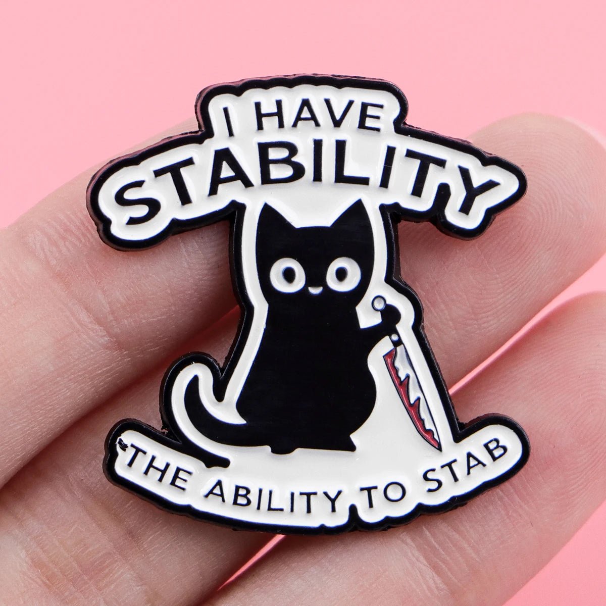 Stabby Tabby Cat Enamel Pin - Funny Knife Cat Pin for Cat Lovers – Let ...